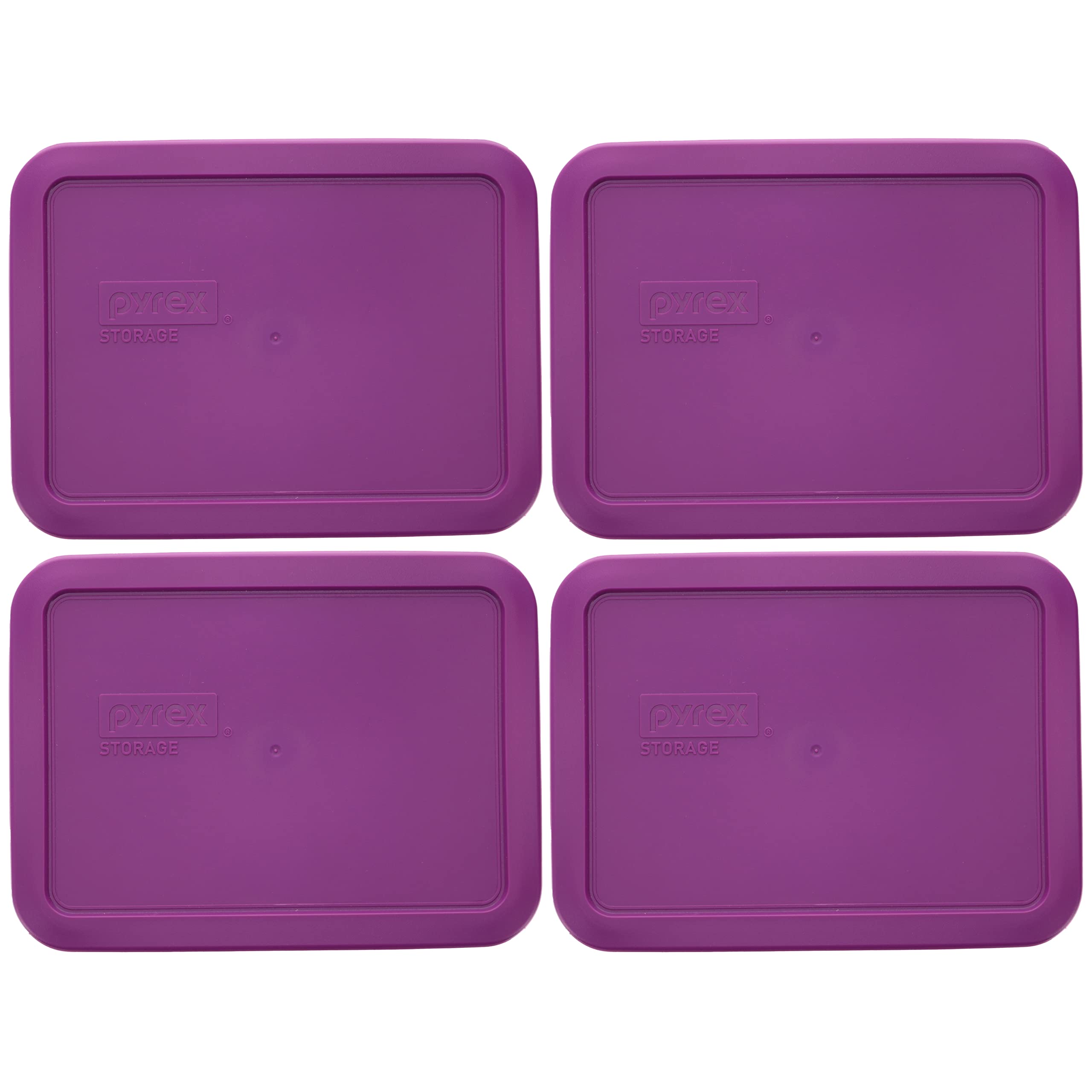 Pyrex 7210-PC 3-cup Thistle Purple Plastic Food Storage Replacement Lid, Made in USA - 4 Pack