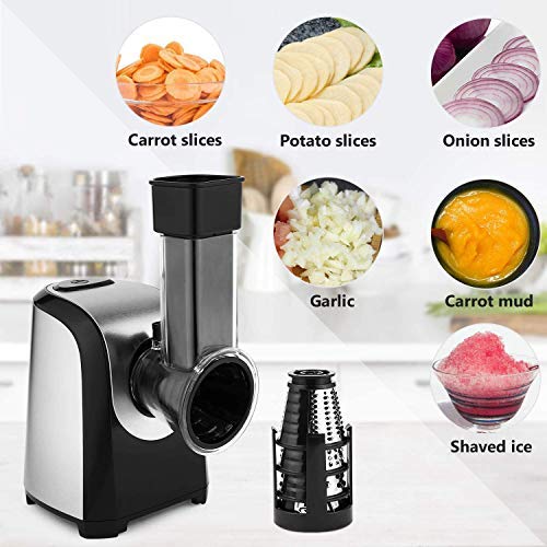 Electric Vegetable Graters Professional Salad Maker, Electric Slicer Shredder Graters for Kitchen, Gratersr/Chopper/Salad ,Electric Salad machine for Vegetables Carrot Cheese Black