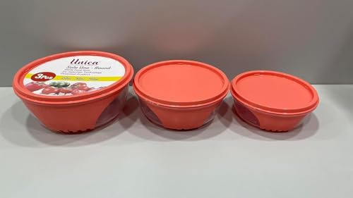 Unica Round Containers with Lids, Microwavable & Airtight, Freezer-safe Containers, BPA-free and Dishwasher Safe Meal Prep Container Set of 3, 15, 26, 39 oz, 6.9x6.9x3.01 in