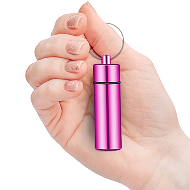 iSnuff Travel Mini Jar Dispenser Keychain Airtight Storage Bottle Portable Leakproof Container - Pink