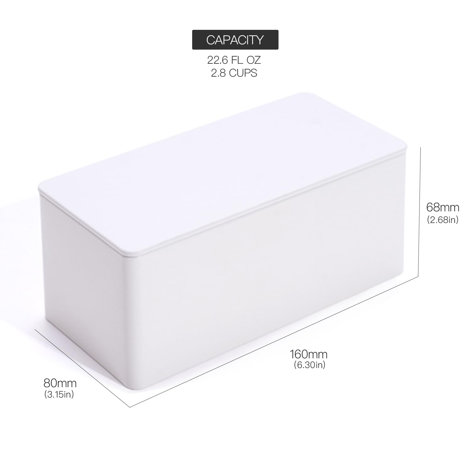 Tianhui Rectangle Metal Boxes Tin container for Small Storage Container Kit with Lid Keeping Biscuit,Tea,Coffee,Cookies, Food,Flour,Baked Goods Storage 6.3 x 3.15 x 2.68 inch (Red)