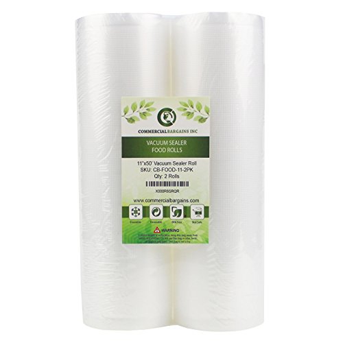 Commercial Bargains Commercial Vacuum Sealer Saver Bags Sous Vide Food Storage (2) 11" x 50'