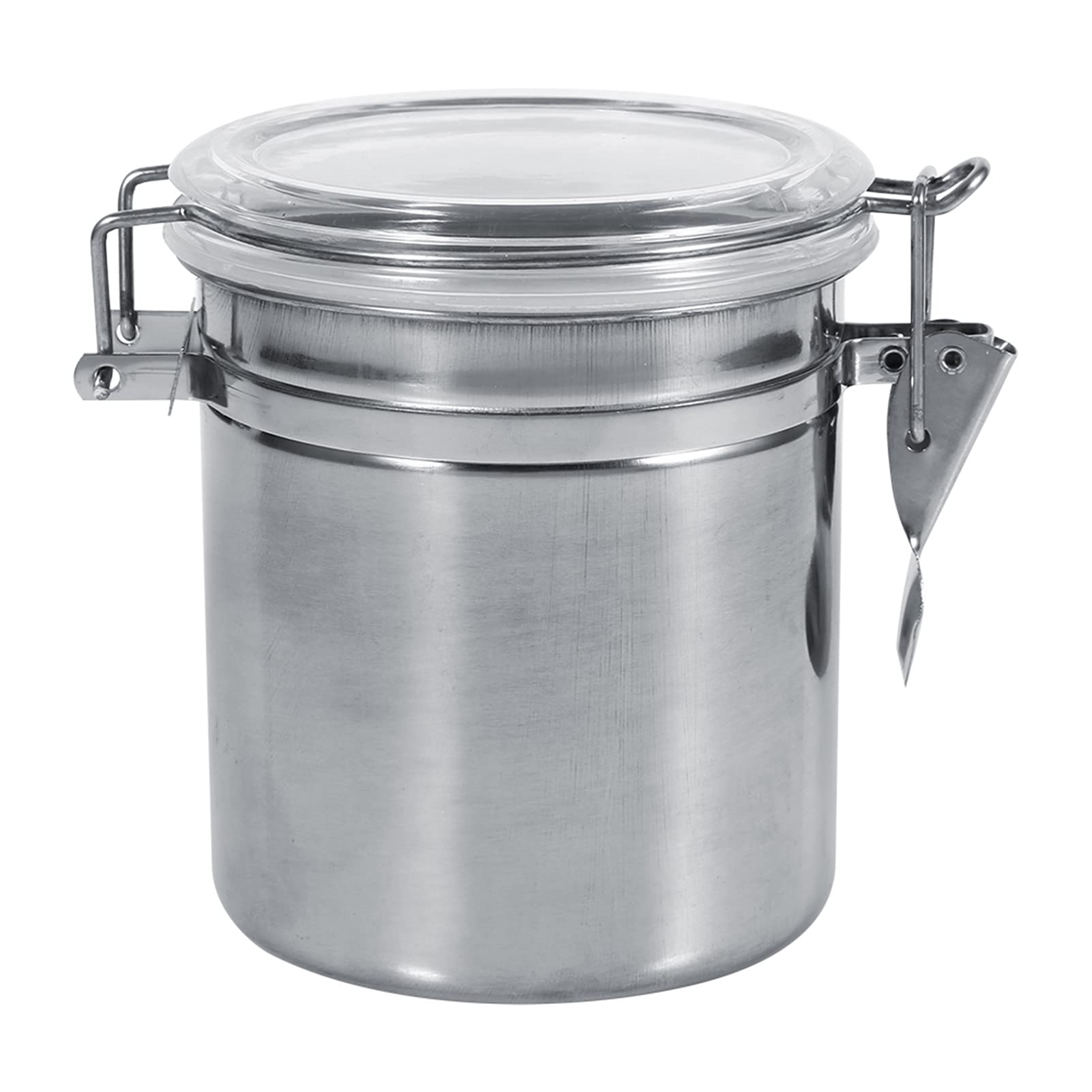 Food Containers, Container Set with Clear Arylic Lid and Locking Clamp Lid Stainless Steel Airtight Canister,Food Storage (M)
