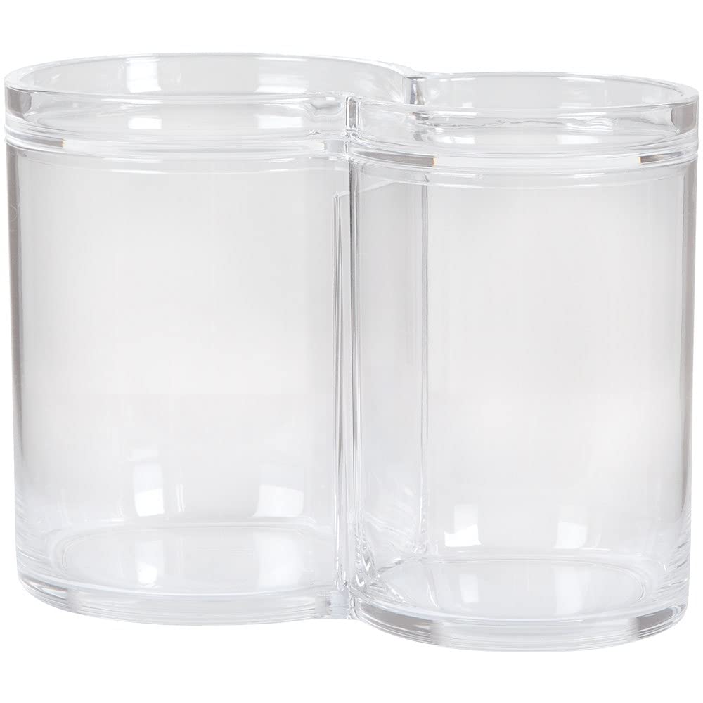 ForPro Professional Collection Acrylic Apothecary Double Canister Set, 28 Oz and 20 Oz Storage Container for Bathroom, Kitchen and Office, 6.25" x 3.7" x 4.6"