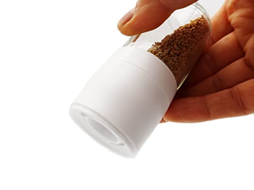 Glass Sesame Seed Grinder, Durable Sesame Mill, (Capacity: About 1oz of Sesame Seeds) Made in Japan (White)