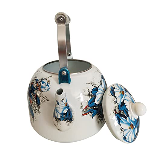PDGJG Kettle Tea Set Wine Set Coffee Pot Induction Cooker Household Blue Flowers Cold Kettle Milk Pot