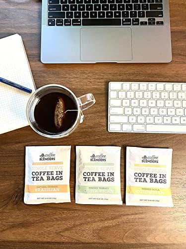 Coffee Blenders Tea Bag Coffee - Brazilian Flavor 10 Count Single Serve Instant Coffee, Portable Drip T-Bag Packets, Convenient Fast Fresh Simple
