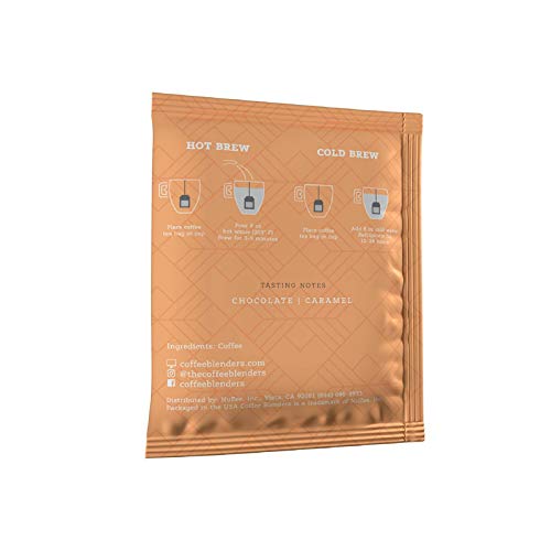 Coffee Blenders Tea Bag Coffee - Brazilian Flavor 10 Count Single Serve Instant Coffee, Portable Drip T-Bag Packets, Convenient Fast Fresh Simple