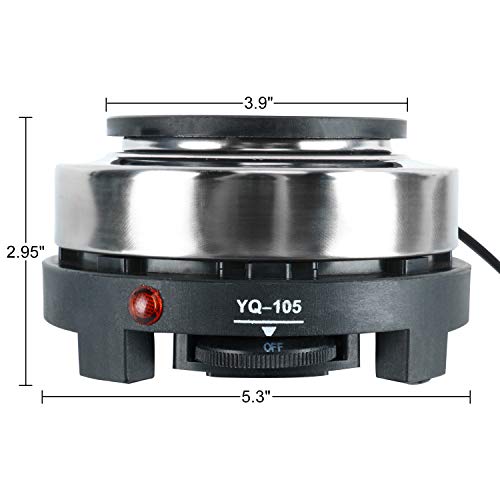 DasMarine 110V Small Electric Stove 500W Portable Countertop 5.5" Hot Plate Multifunctional Home Coffee Tea Water Heater
