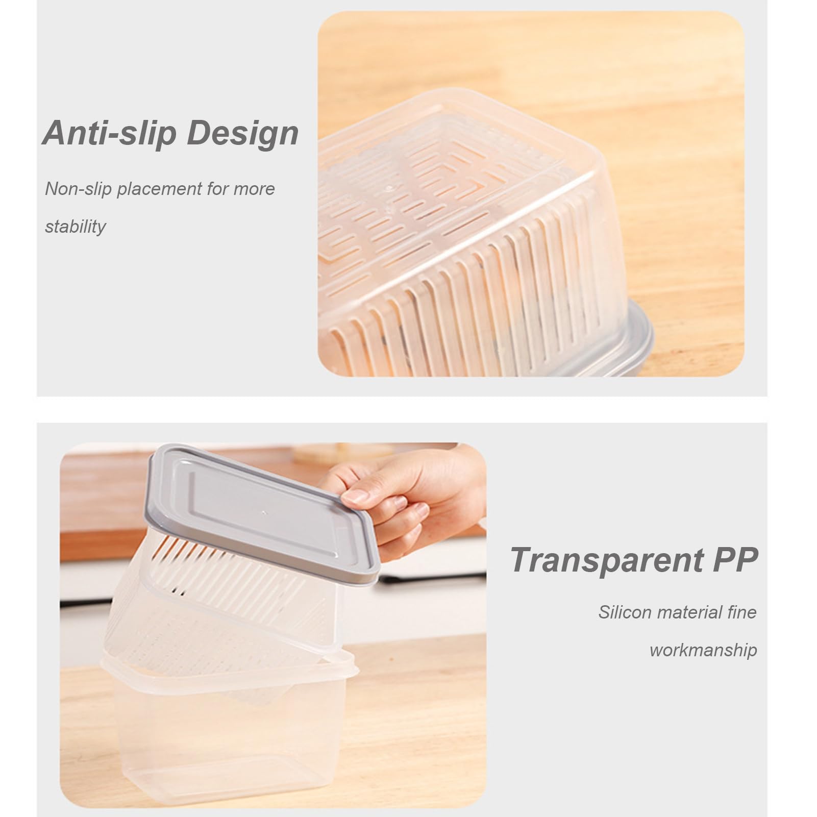 GIFZES Fruit Storage Containers for Fridge, Fruit Vegetable Produce Saver Containers Fridge Organizers with Airtight Lid & Colander, BPA-Free Vegetable Storage Lettuce Keepers for Refrigerator White