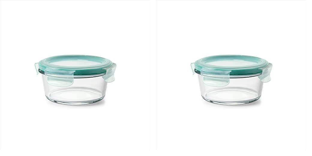 OXO Good Grips 2 Cup Smart Seal Glass Round Food Storage Container (Pack of 2)