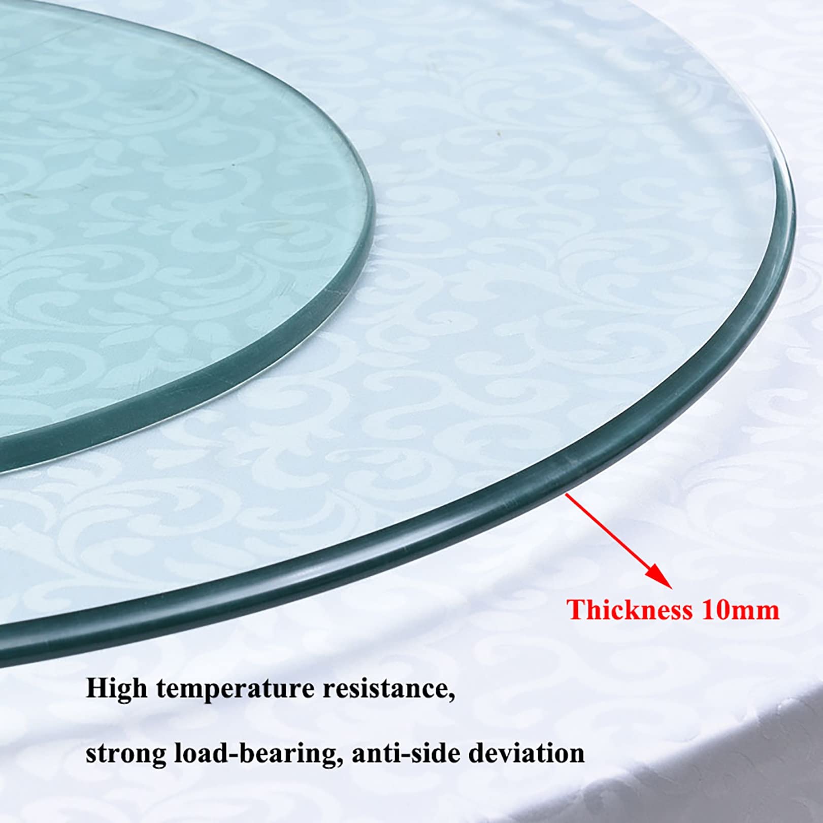 Dining Table Tempered Glass Turntable,Lazy Susan Turntable For Kitchen,360 Degree Swivel Dining Table Serving Tray,Clear Glass Rotating Serving Tray Silent Bearing 24/28/32/34/36/40 Inch