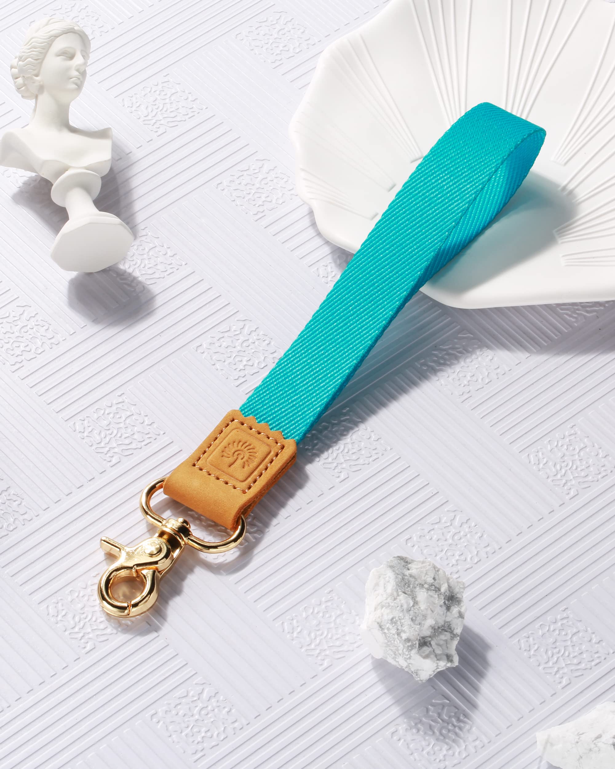 PikPok Mart Wrist Lanyard for Keys, Wristlet Key Chain Strap, Teal Hand Wrist Keychain Holder for Women & Men