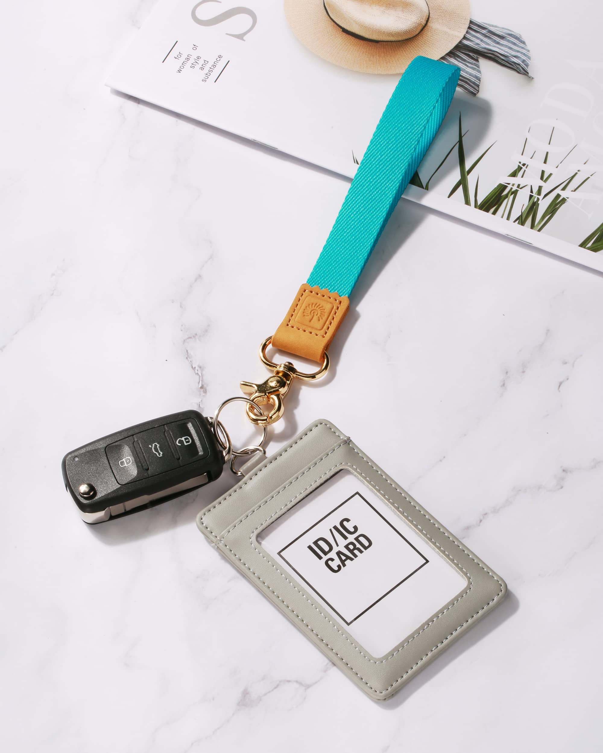 PikPok Mart Wrist Lanyard for Keys, Wristlet Key Chain Strap, Teal Hand Wrist Keychain Holder for Women & Men