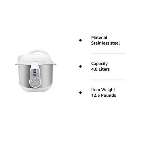 Bene Casa BC-99212 4L Electric Pressure Cooker, White (Renewed)