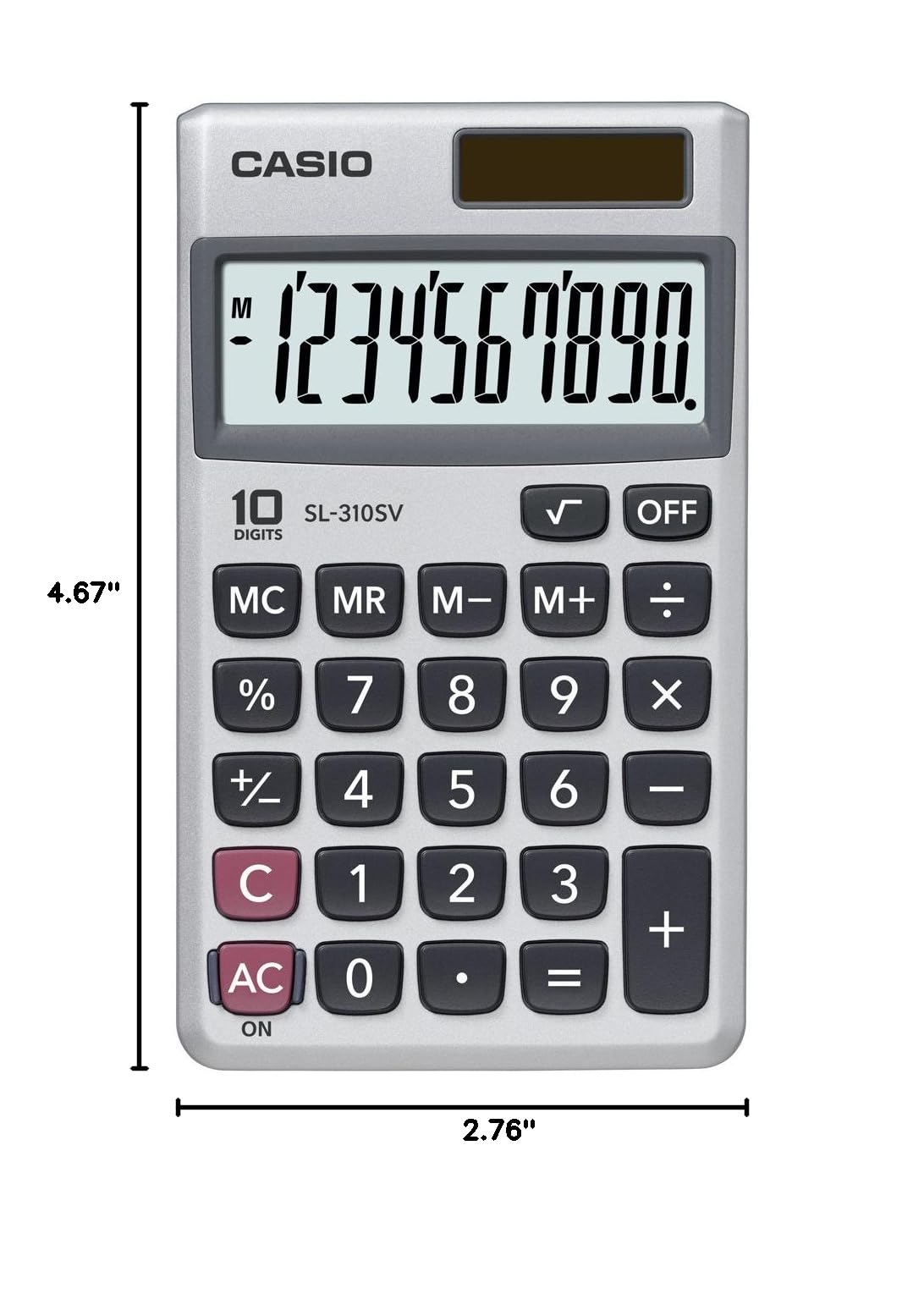 Casio SL-310SV, Sloar Powered Standard Function Calculator