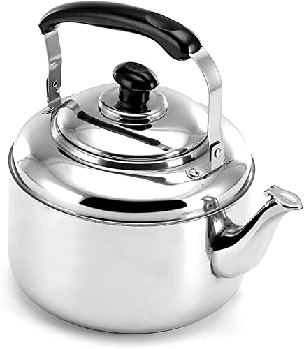 Stainless Steel Tea Kettle Stove Top Tea Kettle,with Ergonomic Heat-Resistant Handle,Modern Stainless Steel Tea Kettle (Color : Onecolor, Size : 4L)