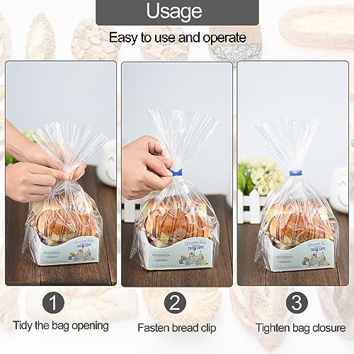 100 Pieces Reusable Blue Plastic Bread Clips Keep Your Food Fresh, Food Storage Bag Clips 7/8 x 1 Inches