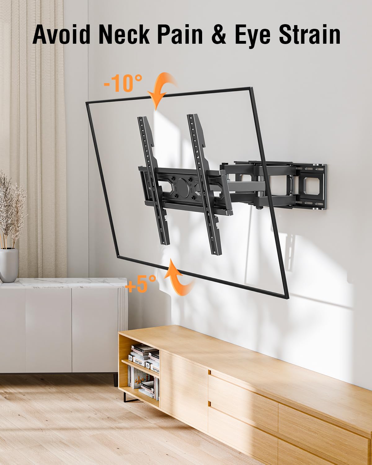 ELIVED Full Motion TV Mount TV Wall Mount Swivel and Tilt for Most 26-55 Inch TVs, Wall Mount TV Bracket with Dual Articulating Arms, Max VESA 400x400, 88 lbs. Loading, 16" Studs