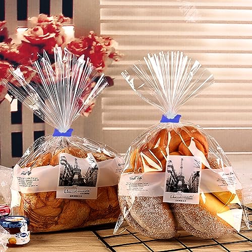 100 Pieces Reusable Blue Plastic Bread Clips Keep Your Food Fresh, Food Storage Bag Clips 7/8 x 1 Inches