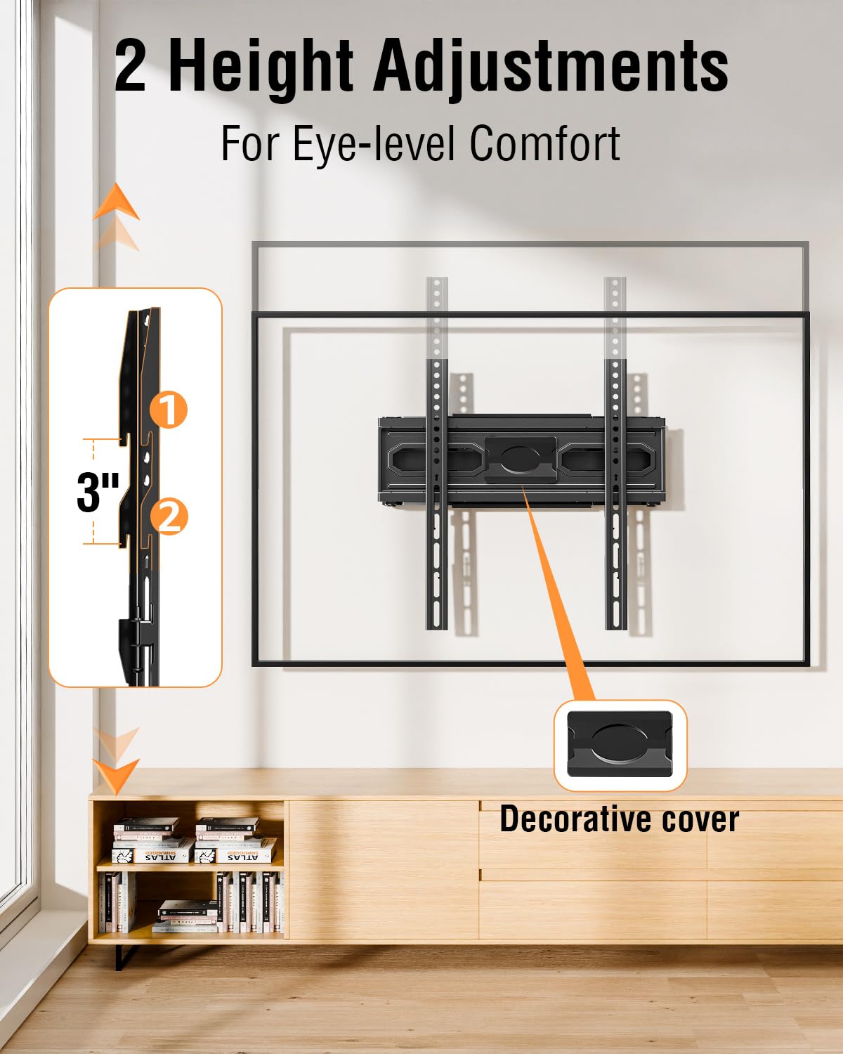 ELIVED Full Motion TV Mount TV Wall Mount Swivel and Tilt for Most 26-55 Inch TVs, Wall Mount TV Bracket with Dual Articulating Arms, Max VESA 400x400, 88 lbs. Loading, 16" Studs