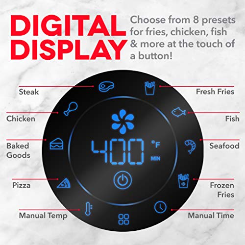 Dash DMAF360GBBK02 Aircrisp® Pro Digital Air Fryer + Oven Cooker with Digital Display + 8 Presets, Temperature Control, Non Stick Fry Basket, Recipe Guide + Auto Shut Off Feature, 3qt, Black