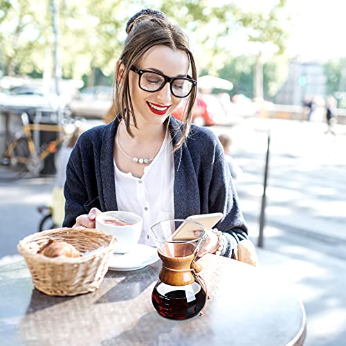 BicycleStore Pour Over Coffee Maker, Paperless Glass Carafe with 100 Filter Paper Reusable Glass Coffee Pot Manual Dripper Brewer Hand Drip with Stainless Steel Filter for Home Travel (14 oz/400 ml)