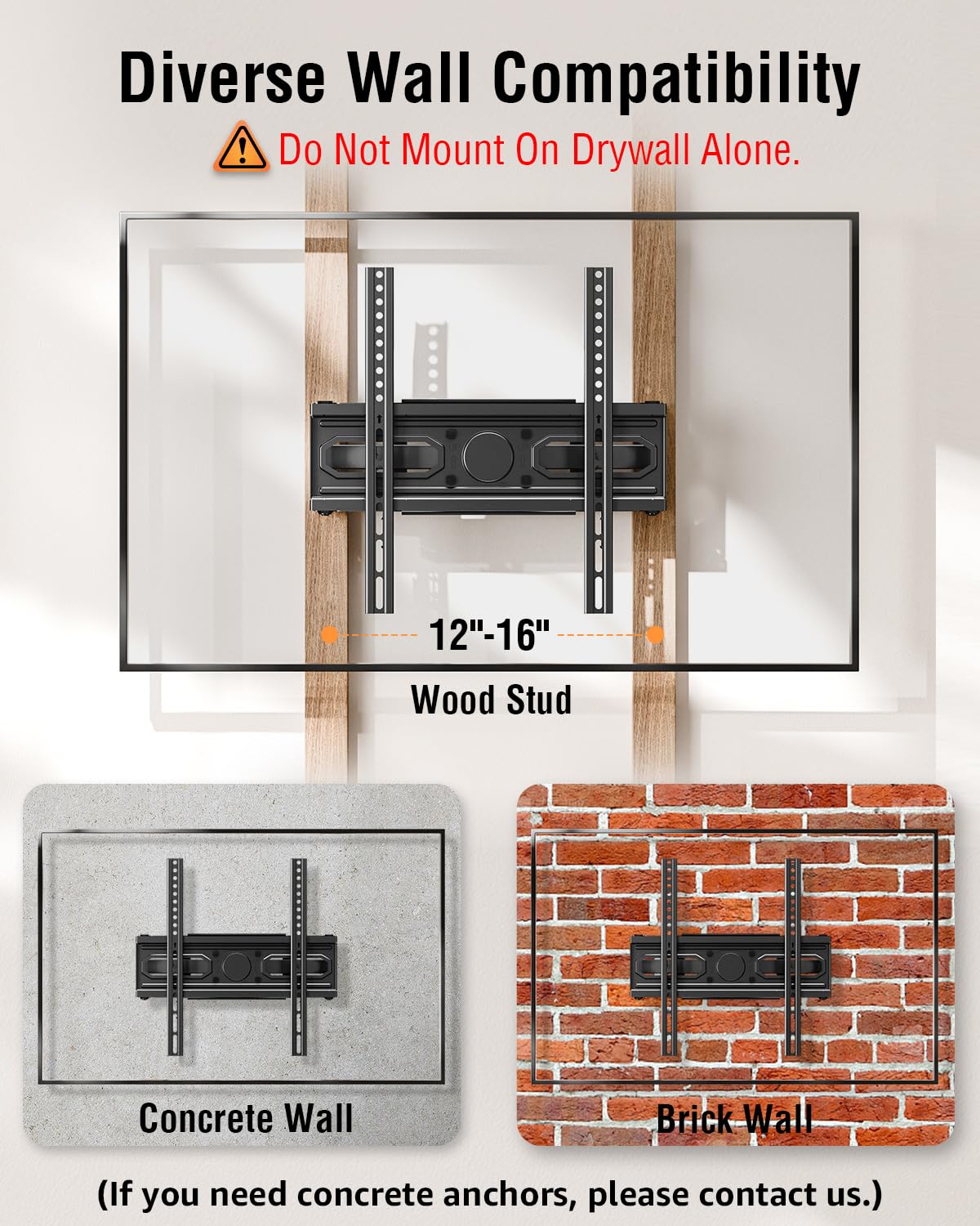 ELIVED Full Motion TV Mount TV Wall Mount Swivel and Tilt for Most 26-55 Inch TVs, Wall Mount TV Bracket with Dual Articulating Arms, Max VESA 400x400, 88 lbs. Loading, 16" Studs