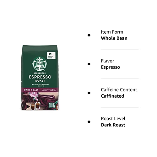 Starbucks Dark Roast Whole Bean Coffee — Espresso — 100% Arabica — 1 bag (18 oz)
