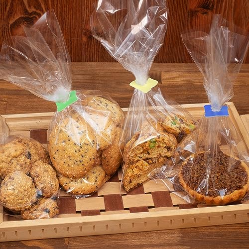 100 Pcs Reusable Plastic Bread Clips - Keep Your Food Fresh with 7/8 x 7/8 inches Food Bag Clips (Yellow)