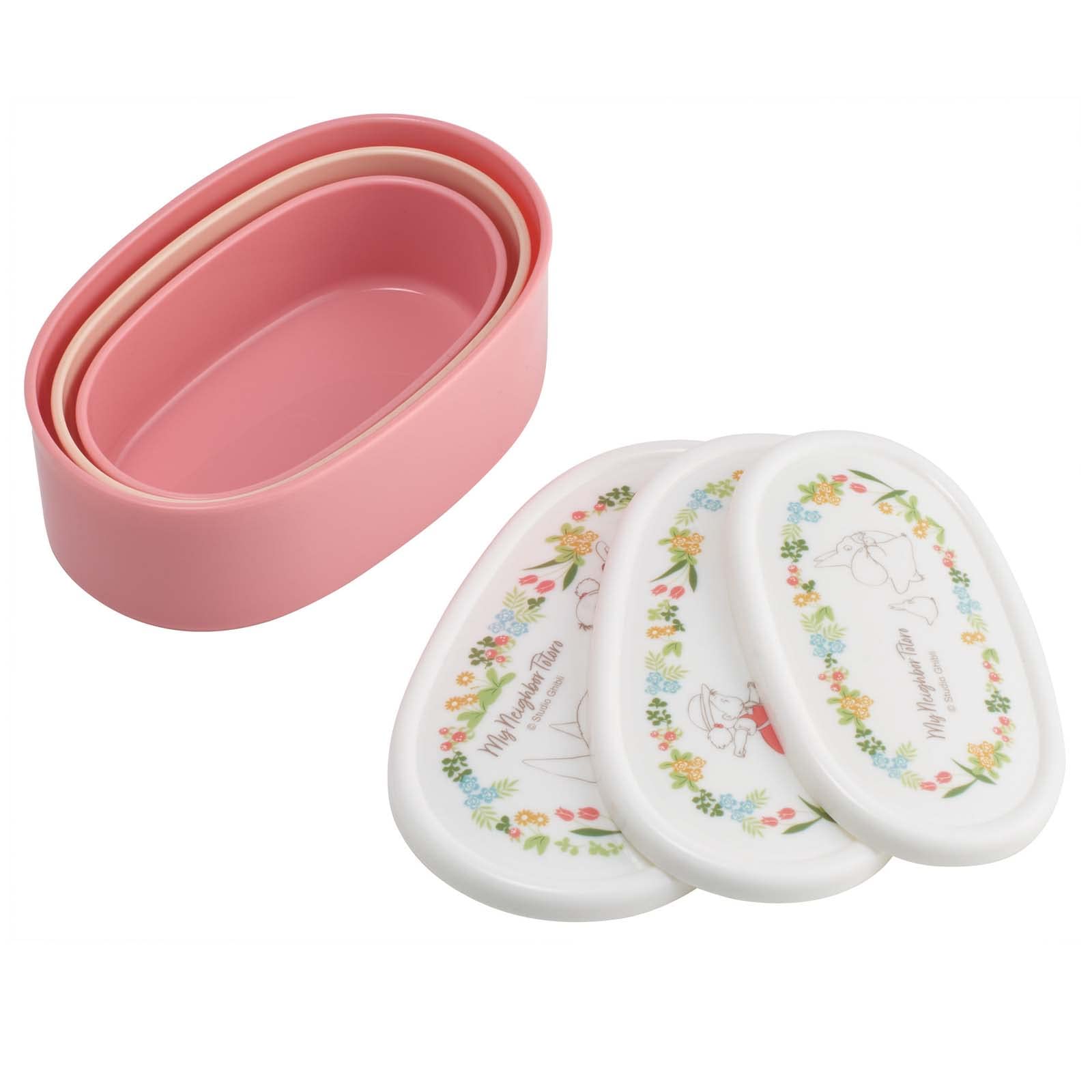 Skater My Neighbor Totoro Food Storage Container with Lids 3pc Set - Authentic Japanese Design - Durable, Dishwasher Safe - Totoro and Mei
