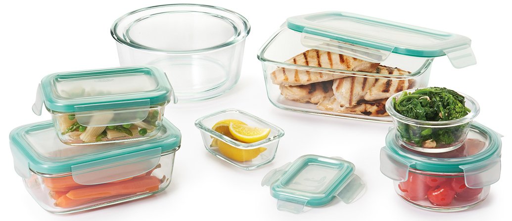 OXO Good Grips 1.6 Cup Smart Seal Leakproof Glass Rectangle Food Storage Container (Pack of 2)