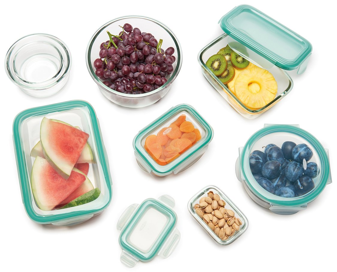 OXO Good Grips 1.6 Cup Smart Seal Leakproof Glass Rectangle Food Storage Container (Pack of 2)