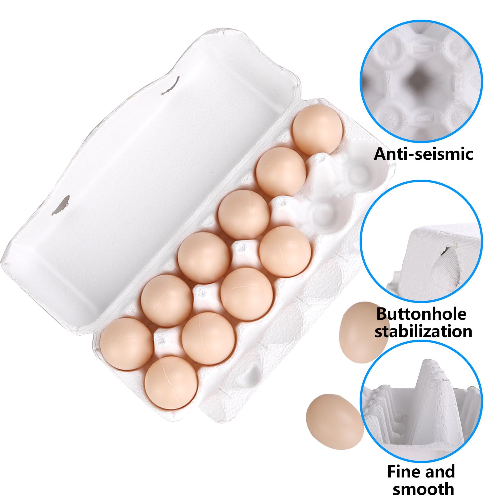 LOEQIAN 30 Pack 12 Count White Pulp Egg Cartons, Blank Cardboard Egg Cartons with 100 Egg Labels, One Dozen Egg Holder Container Organizer for Home, Kitchen, Farmhouse, Sturdy & Reusable