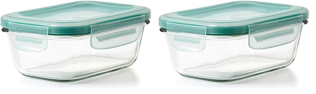 OXO Good Grips 1.6 Cup Smart Seal Leakproof Glass Rectangle Food Storage Container (Pack of 2)