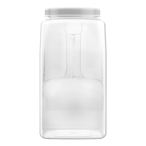 Mountain West Company Oblong Jar with Handle, 4 Pack, Plastic Storage Container, Great for Liquid, 1.25 Gallon Size