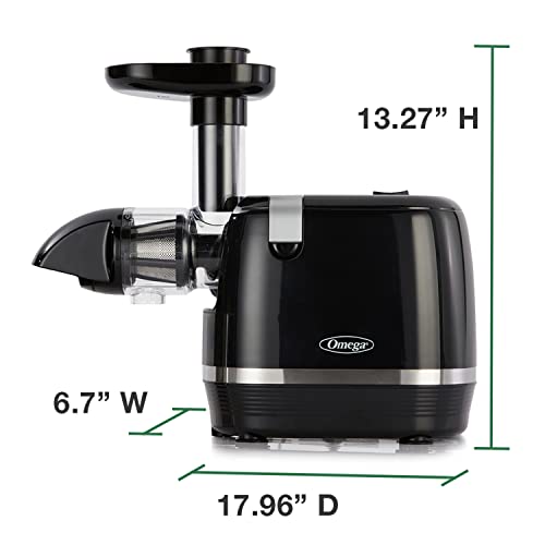 Omega Cold Press 365 Juicer Masticating for Fruit Vegetable and Leafy Greens, 150-Watt, Black (Renewed Premium)