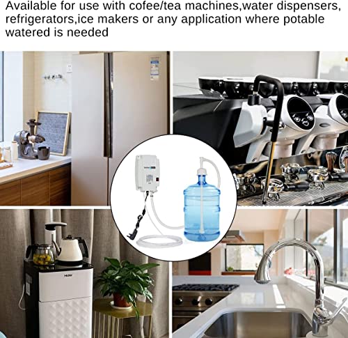 TDRSUPER Bottled Water Dispenser Pump System with Single Inlet, 110V 60PSI Drinking Water Electric Water Pump,Compatible with Coffee/Tea Maker, Water Dispenser,Ice Maker,Refrigerator