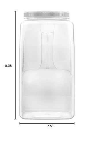 Mountain West Company Oblong Jar with Handle, 4 Pack, Plastic Storage Container, Great for Liquid, 1.25 Gallon Size