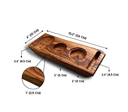 Handmade Wooden Coffee Table Tray, Housewarming Gift for Your Loved Ones, Tea Tray & Coffee Serving Tray, Coffee Decor for Coffee Gifts, Ottoman Tray for Turkish Coffee Set, Solid Troya Olive Wood