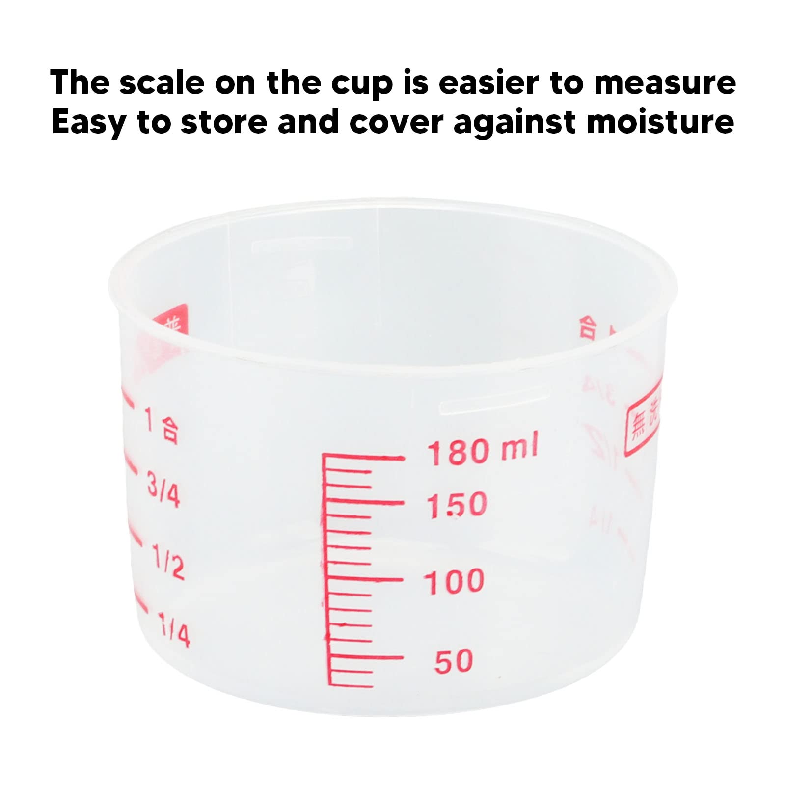 Rice Storage Container, Plastic Rice Dispenser Bin with Measuring Cup, Airtight Grain Dispenser with Claer Scale, Clear Kitchen Food Dispenser for Rice, Beans, Grains, Small Dry Food(2kg White)