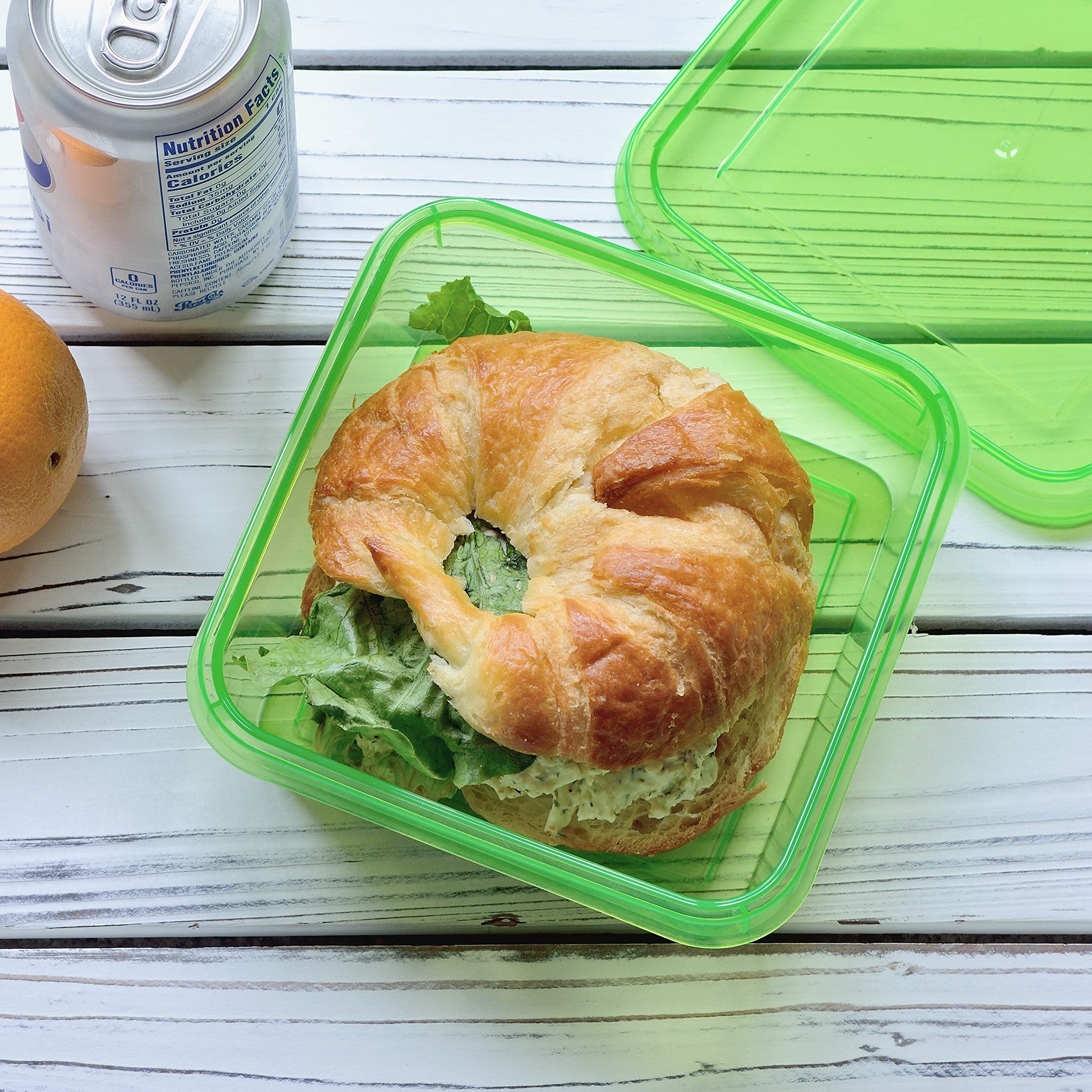 Youngever 3 Pack 20 Ounce Sandwich Containers for Lunch Box, Reusable Food Storage Containers, Meal Prep Containers, Single Sandwich (Multi Color)