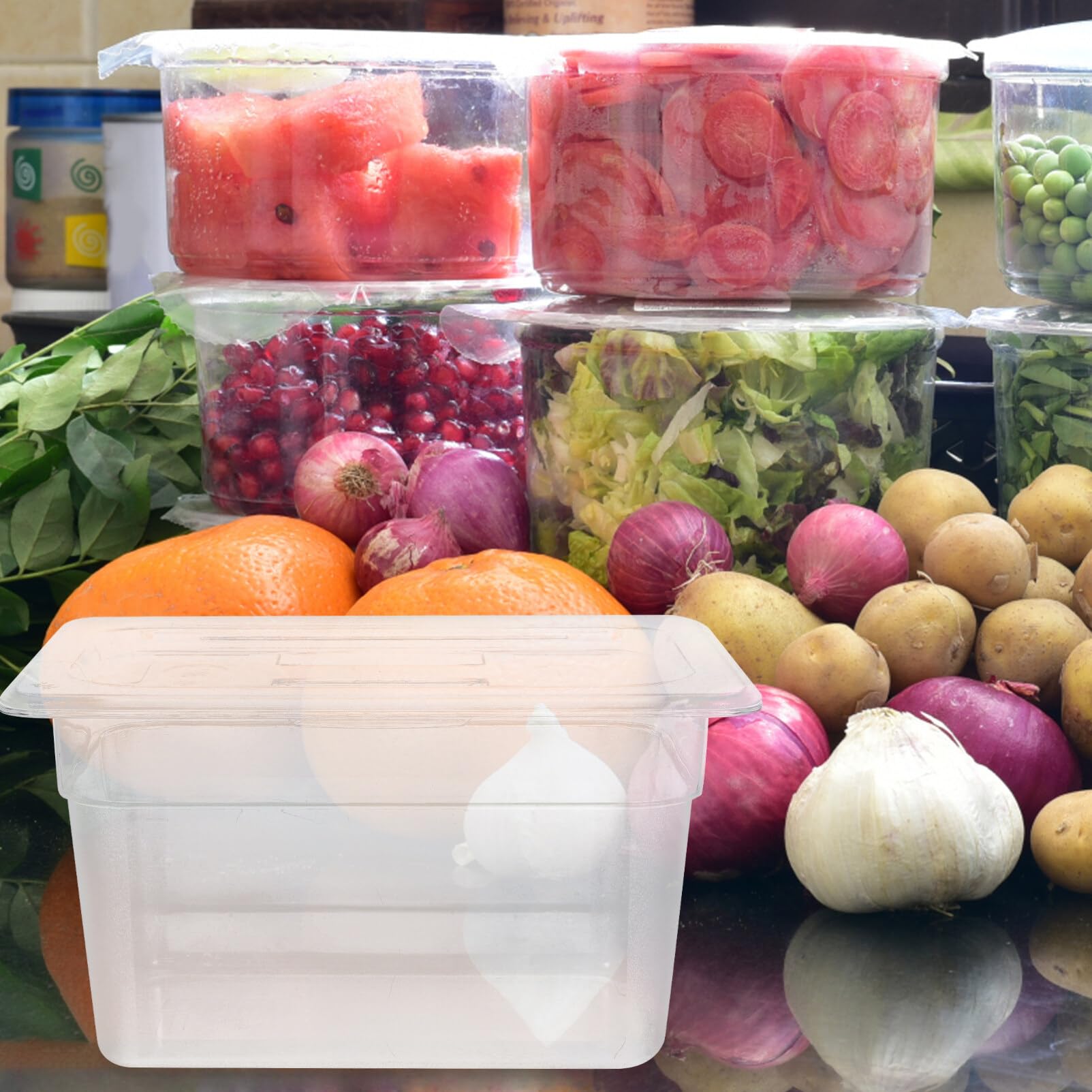 Kichvoe 1 Set plastic freezer organizer vegetable tray with lid food storage containers food prep storage containers freezer containers plastic storage containers bread with cover bacon