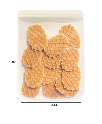 W&P Porter Silicone Reusable Storage Bags, Flat Variety 3 Pack (10oz, 34oz, 46oz), Cream, Food Storage Container, Microwave and Dishwasher Safe, Easy Cleaning