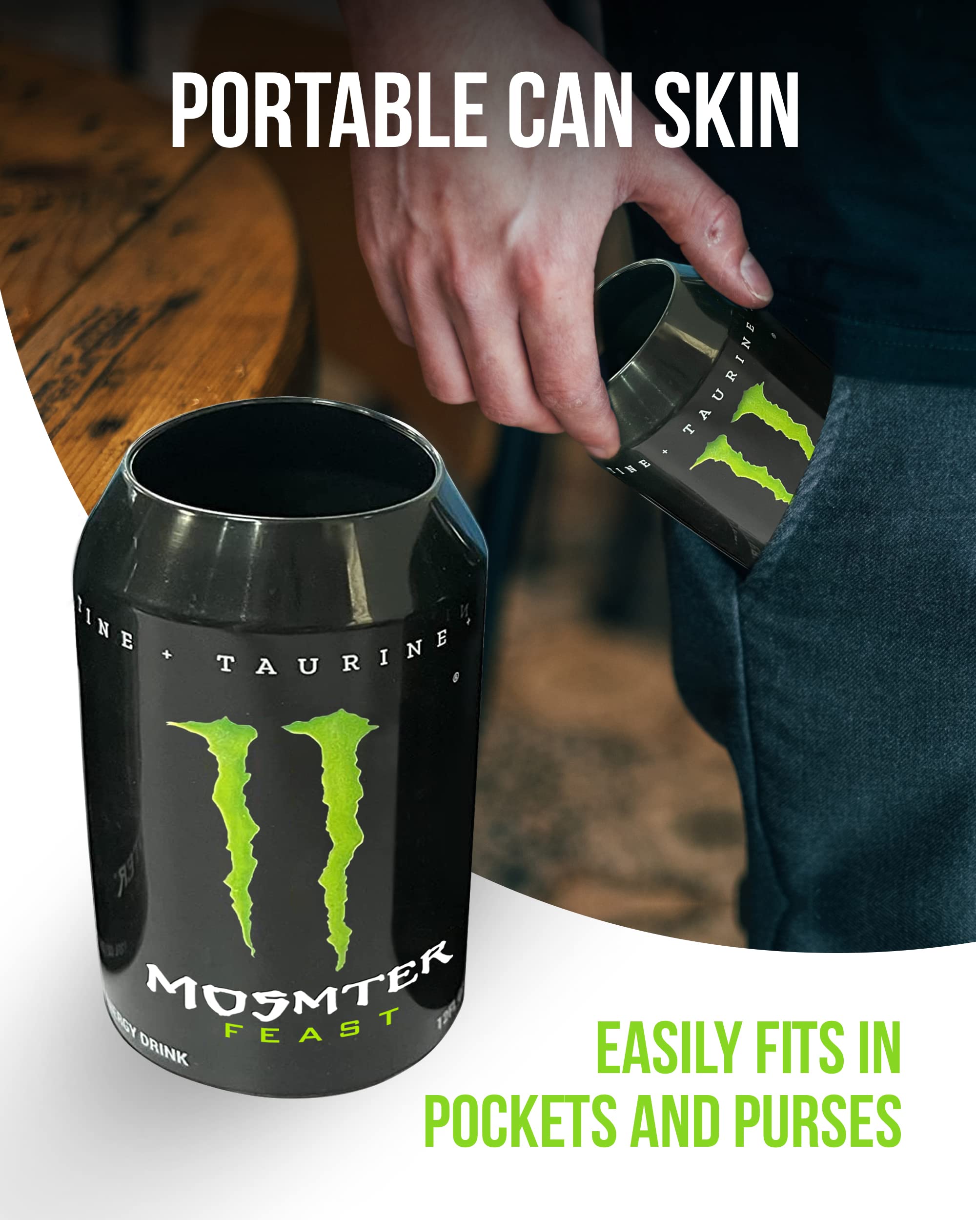 BeerSkin Skywin Silicone Can Sleeve, 3 Pack 12 oz (355 ml) Soda Can Sleeve, Disguises Can as Soda (Black)