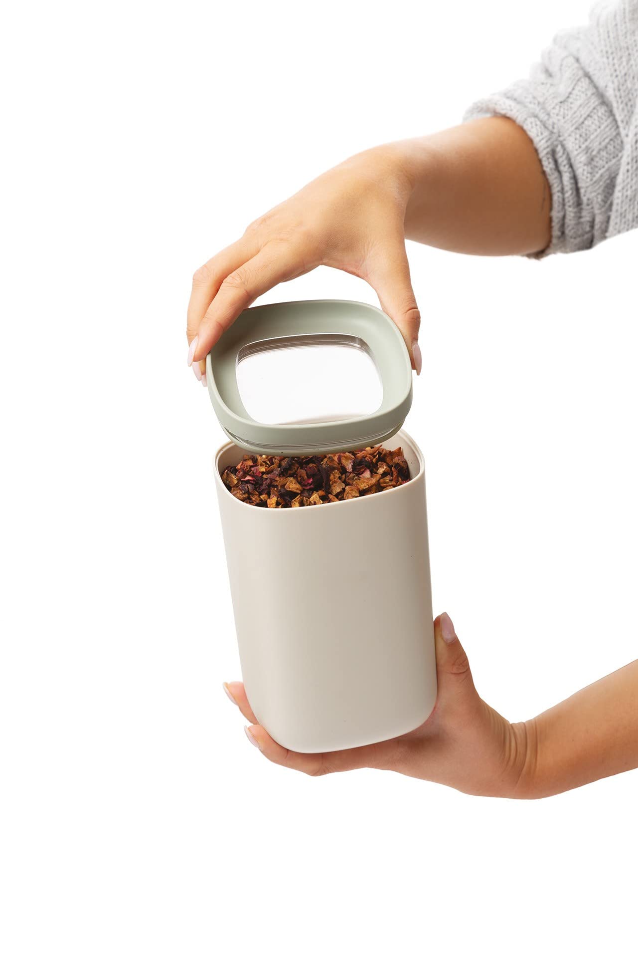 Berghoff Balance 2Pc Large Food Containers 4.3" x 4.3" x 6.7", 1.4qt., Square, Recycled Material, Large Opening, Stackable, Airtight Seal, Keep Foods Fresh
