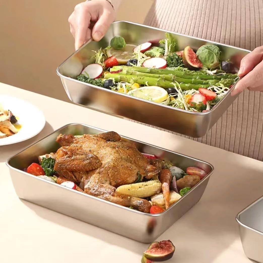MANHONGYU 2PCS Stainless Steel Meal Prep Containers, Stainless Steel Containers with Lids, Food Storage Containers Airtight, BPA Free