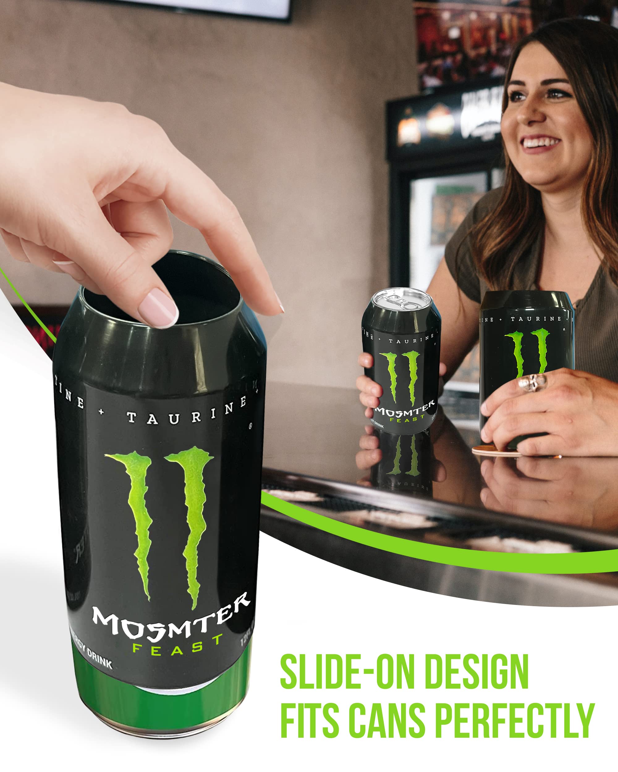 BeerSkin Skywin Silicone Can Sleeve, 3 Pack 12 oz (355 ml) Soda Can Sleeve, Disguises Can as Soda (Black)