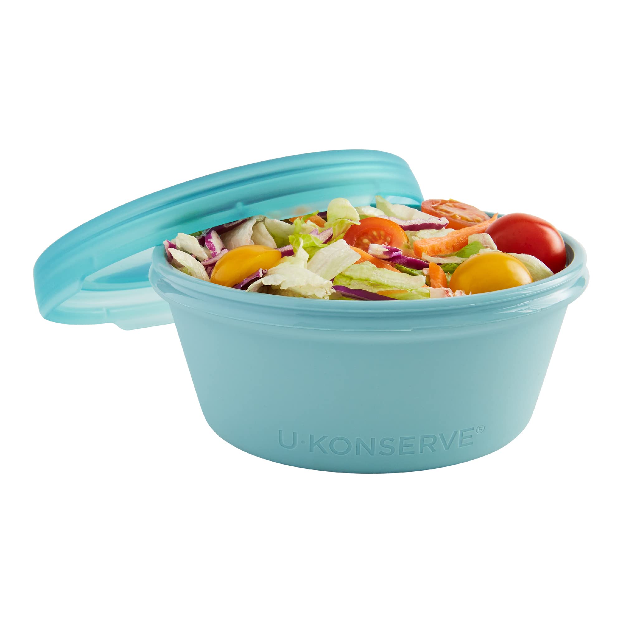 U Konserve Platinum Silicone Food Storage Bento Box Dual Seal Container - Leak Proof, Shatter Proof, Dishwasher Safe, Plastic Free - 20oz (Seafoam)