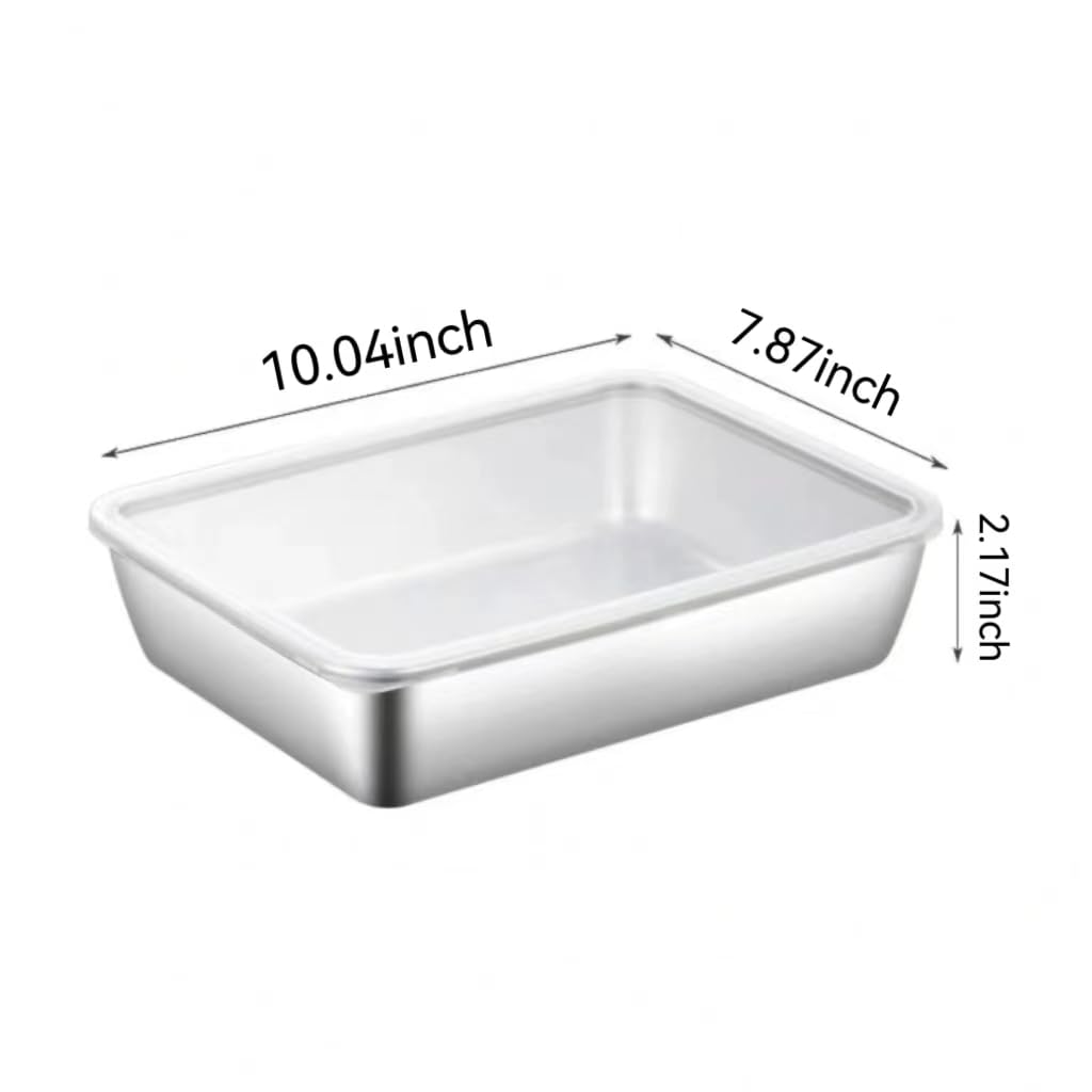 MANHONGYU 2PCS Stainless Steel Meal Prep Containers, Stainless Steel Containers with Lids, Food Storage Containers Airtight, BPA Free